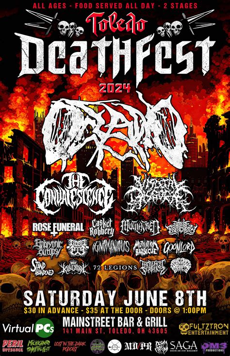 Reminder June 8th Toledo Death Fest W Oceano The Convalescence