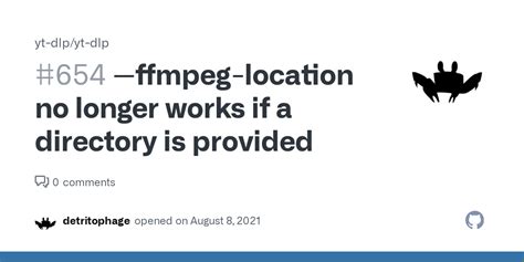 ffmpeg location no longer works if a directory is provided · issue