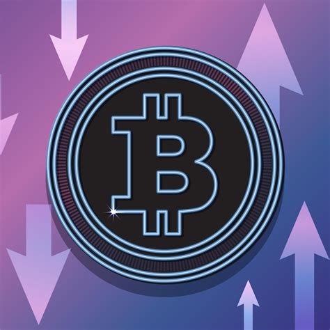 화살표가 있는 비트코인 기호 배경 무료 벡터