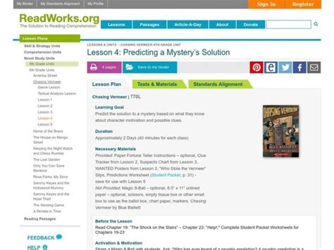 Predicting A Mysterys Solution Lesson Plan For 5th 6th Grade Lesson Planet