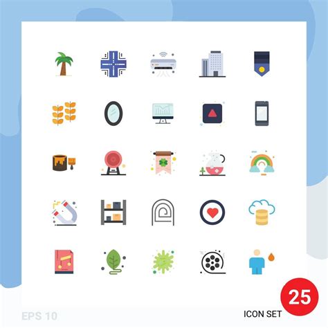 Pack Of 25 Creative Flat Colors Of Building Iot Database Internet Of