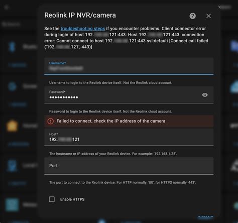 Reolink Failed To Connect Home Assistant Community