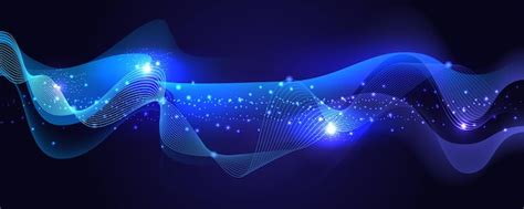 Premium Vector Abstract Dynamic Waves Blue Technology Background With