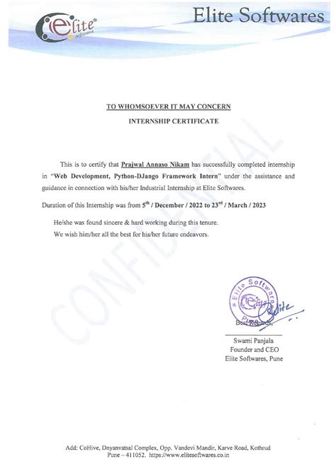 Prajwal Nikam On Linkedin Web Devlopmentpython Django Framework Internship At Elite Software