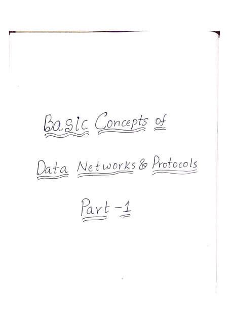 Basic Concepts Of Data Networks And Protocols Part 1 Pdf