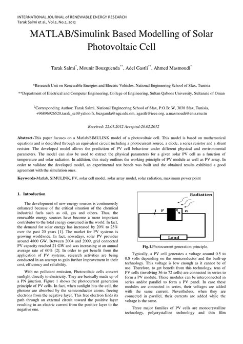 Pdf Matlabsimulink Based Modelling Of Solar Photovoltaic Cell