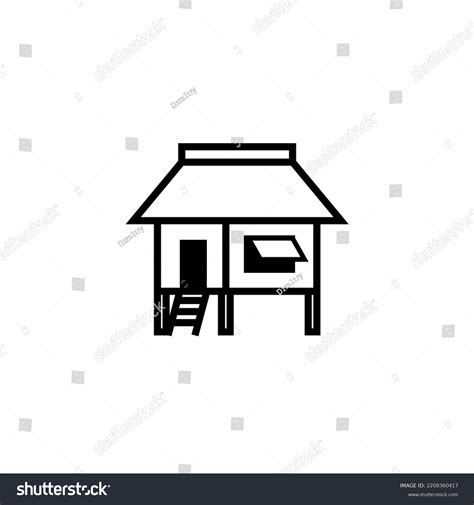 Nipa Hut Line Icon Clipart Image Stock Vector Royalty Free 2208360417