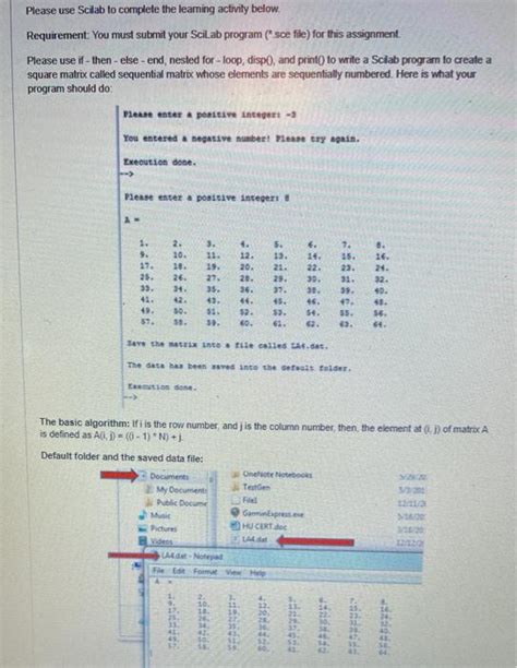 Solved Please Use Scilab To Complete The Learning Activity