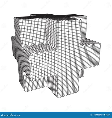 wireframe necker cube stock vector illustration of alien 114983079