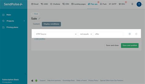 Smart Pop Up Launch Scenario Examples Sendpulse