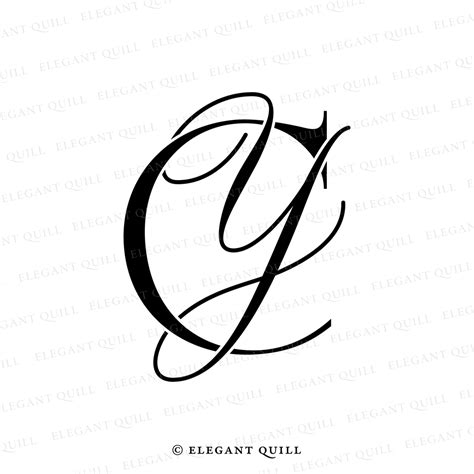 Initials Logo Design Yc Elegant Quill