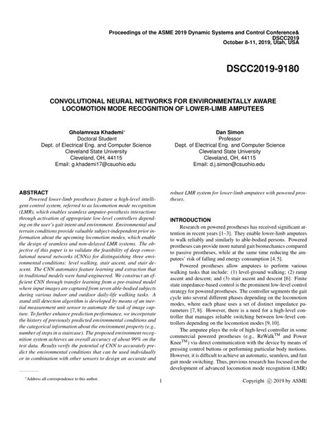 PDF Convolutional Neural Network For Environmentally Aware Locomotion Mode Recognition Of