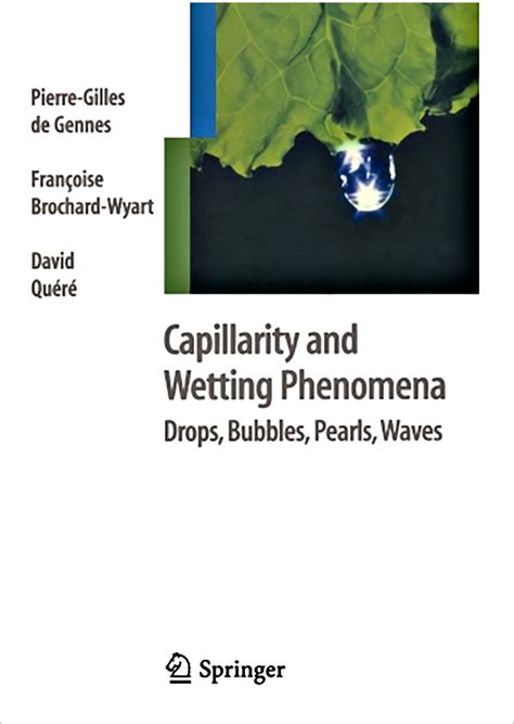 capillarity and wetting phenomena drops bubbles pearls waves