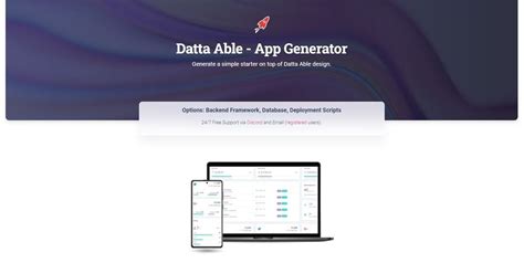 Generator Datta Able Code A Simple Dashboard Using Appseed