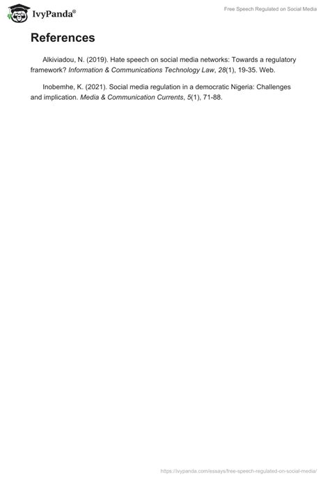 Free Speech Regulated On Social Media 304 Words Essay Example