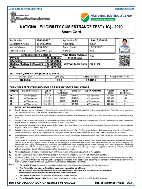 Neet Result Pdf