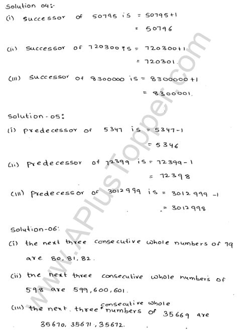 Whole Numbers Class 6 Icse Ml Aggarwal Solutions A Plus Topper