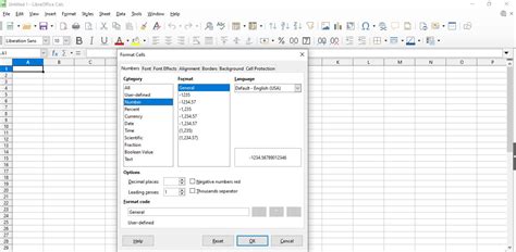 Formatting Cell In Libreoffice Calc