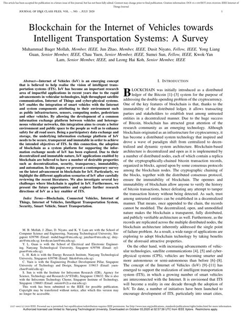 Pdf Blockchain For The Internet Of Vehicles Towards Intelligent