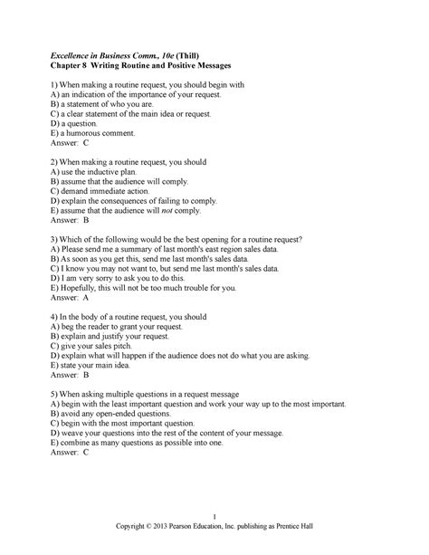chapter 8 excellence in business commerce writing routine and