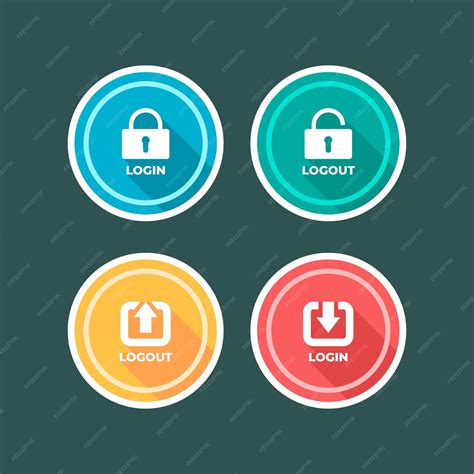 Free Vector Hand Drawn Login And Logout Buttons Icons