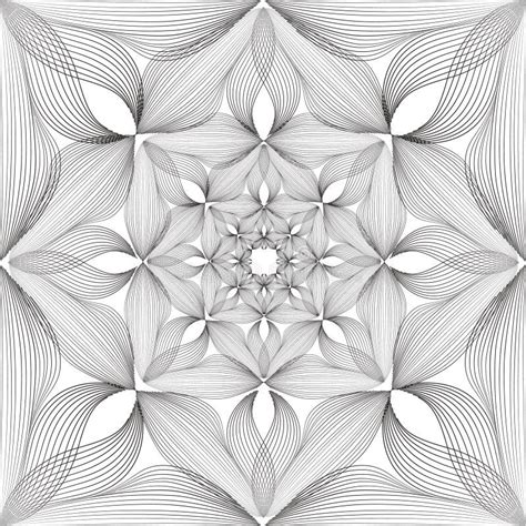 Abstract Seamless Floral Line Artistic Pattern Tissue Fractal Ornament