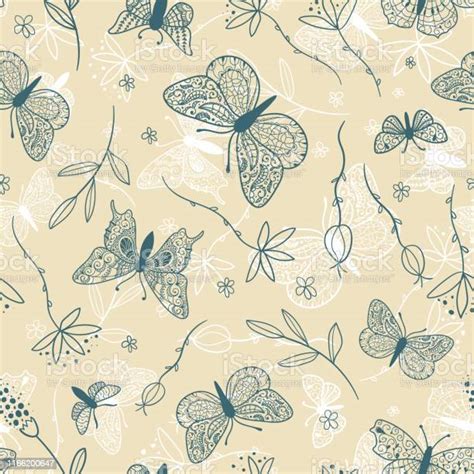 우아한 꽃과 창조적 인 나비 원활한 패턴 아름다운 배경 패션 인쇄 섬유 배경 화면 초대장 배너에 좋은 벡터 표면 디자인 고풍
