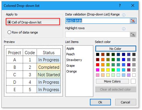 How To Add Color To Drop Down List In Excel