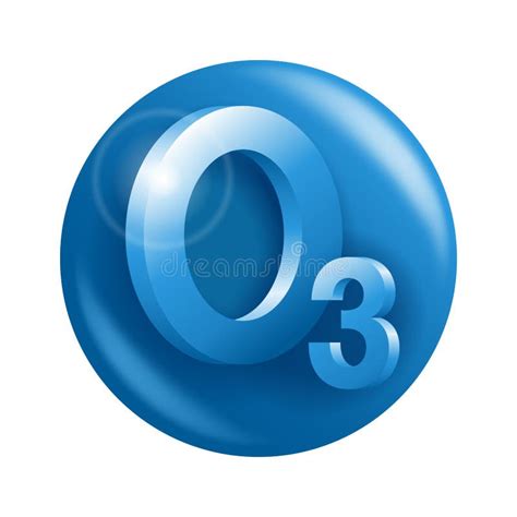 Ozone O3 3d Icon Greenhouse Gas Pictogram Stock Illustration