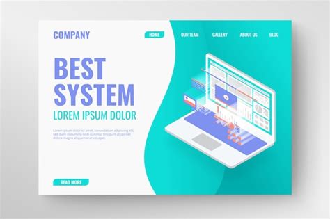 Free Vector Landing Page With Laptop Template