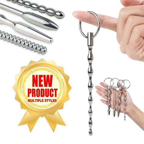 Male Stainless Steel Beads Long Urethral Plug Sounding Penis Plug Rod