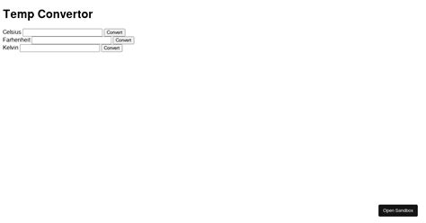 Temperature Convertor In Javascript Codesandbox
