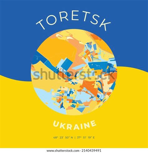 vector map print template toretsk donetsk stock vector royalty free