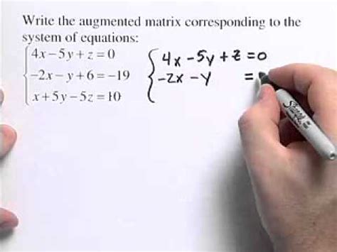 How to Write an Augmented Matrix - YouTube