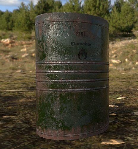 3d Model Rusty Barell Vr Ar Low Poly Cgtrader
