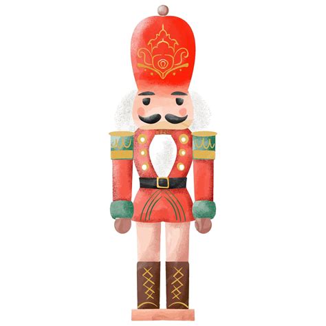 Premium Vector Classic Red Nutcracker Toy Illustration