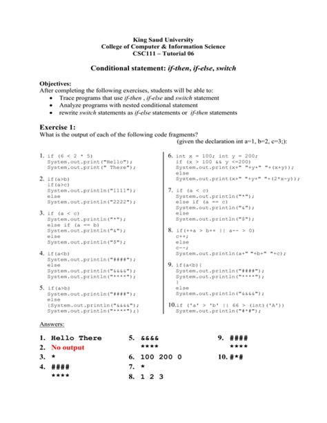 Java Conditional Statements Tutorial If Then If Else Switch