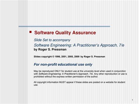 Software Quality Assurance Sqa Lectureppt