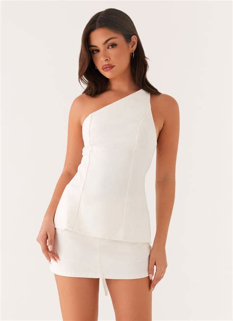 Maysa Low Rise Mini Skirt Ivory Peppermayo Uk