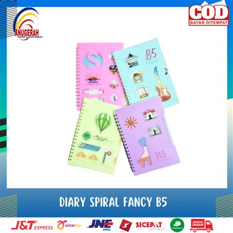 Fancy Spiral Diary B5 Pcs Shopee Singapore
