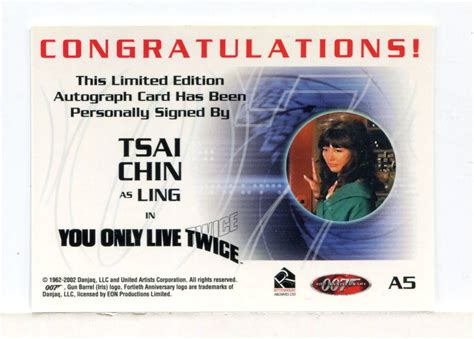 James Bond 40th Anniversary Tsai Chin Autograph Card A5 —