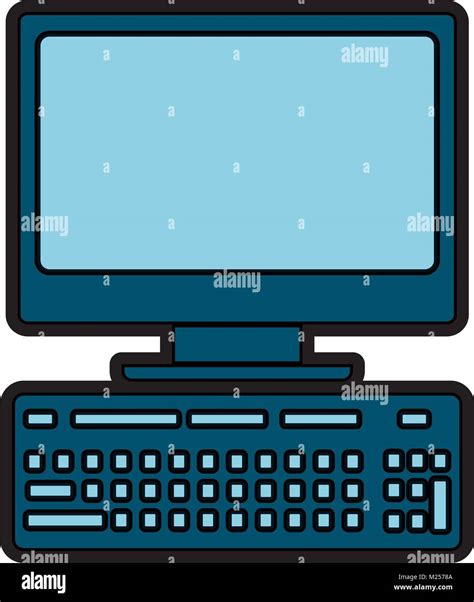 Computer Monitor And Keyboard Device Technology Digital Stock Vector Image And Art Alamy