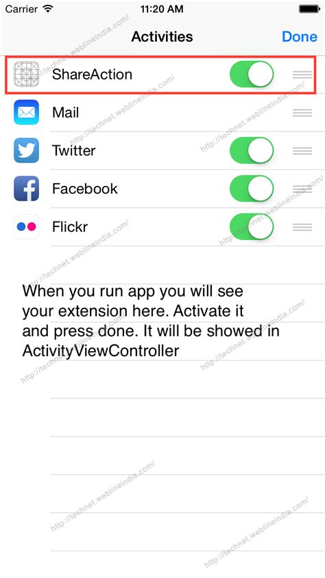 Share Ios Application Extension Overview With Example