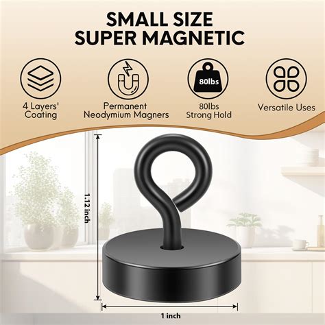 Neosmuk Magnetic Hooks 80lb Heavy Duty Earth Magnets