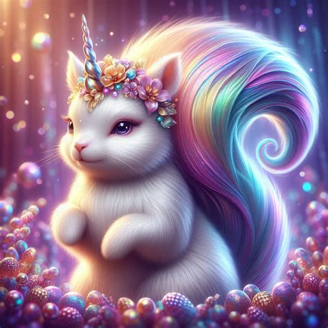 Cute Squirrel Unicorn Hybrid With Rainbow Tail By Adayasilverclaw507 On