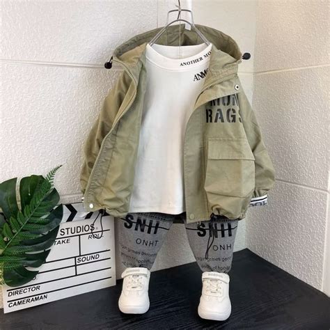 Badu Bg Детски якета за момчета Пачуърк с качулка Детско момче Връхни дрехи Ветровка Есен