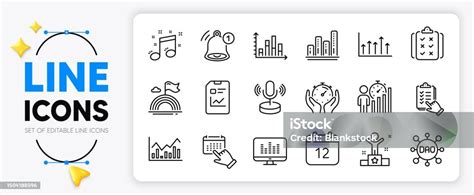 Winner Timer And Annual Calendar Line Icons For Web App Vector Stock Illustration Download