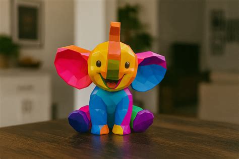🐘 Low Poly Elephant Cute 3d Printable Animal Sculpture・ Stl File For