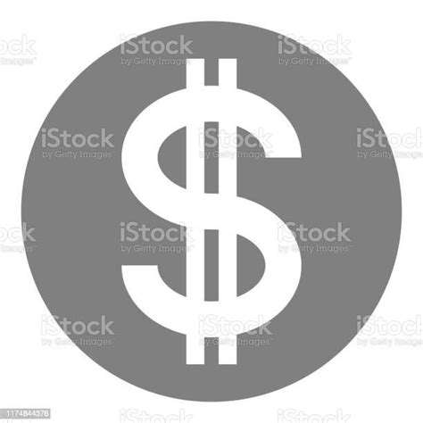 Dollar Currency Sign Symbol Graysilvermetal Simple Inside Of Circle