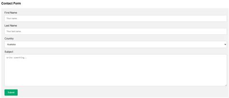 Simple Contact Form Using HTML And CSS